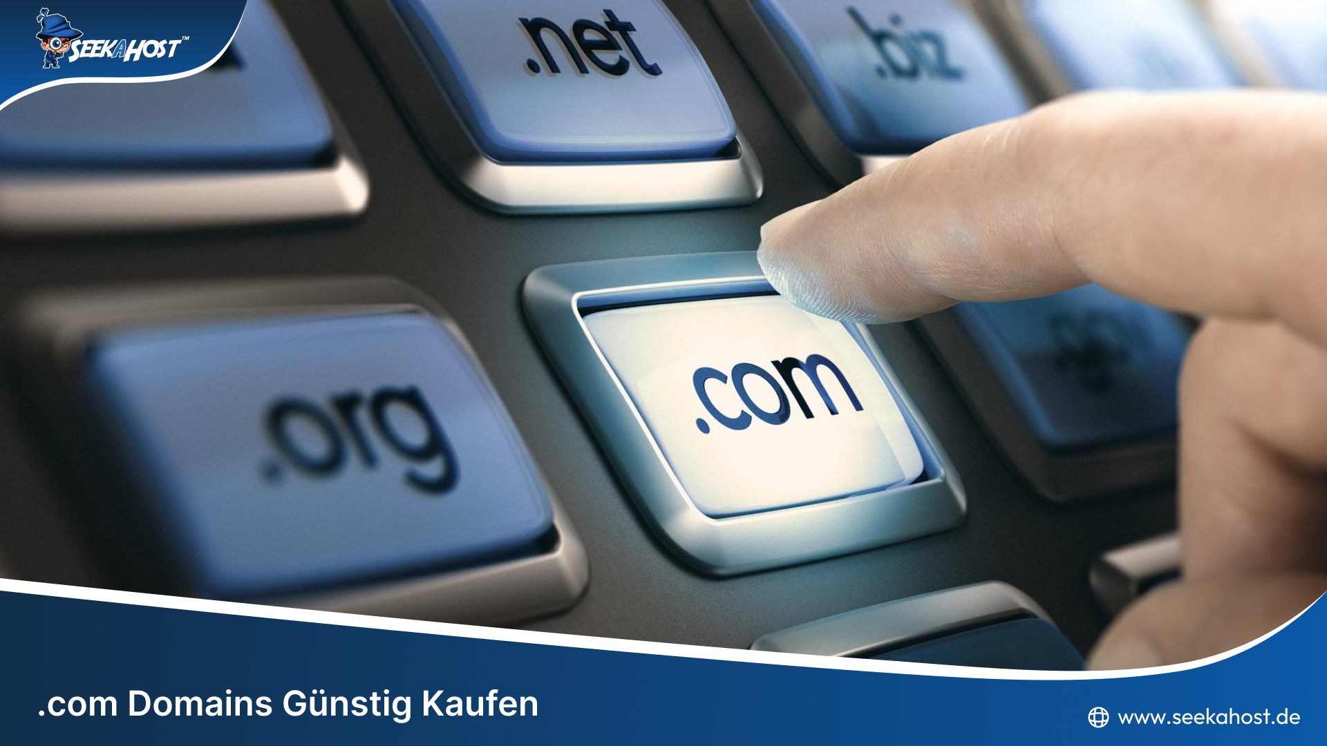 Die .COM Wunschdomain zum Bestpreis mit SeekaHost